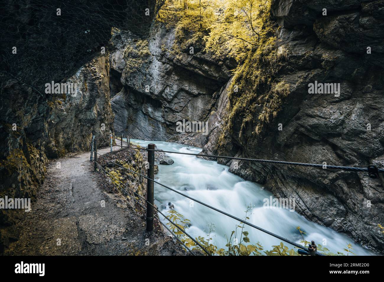 Partnachklamm, Gorge and canyon in Garmisch Partenkirchen, Bavaria ...
