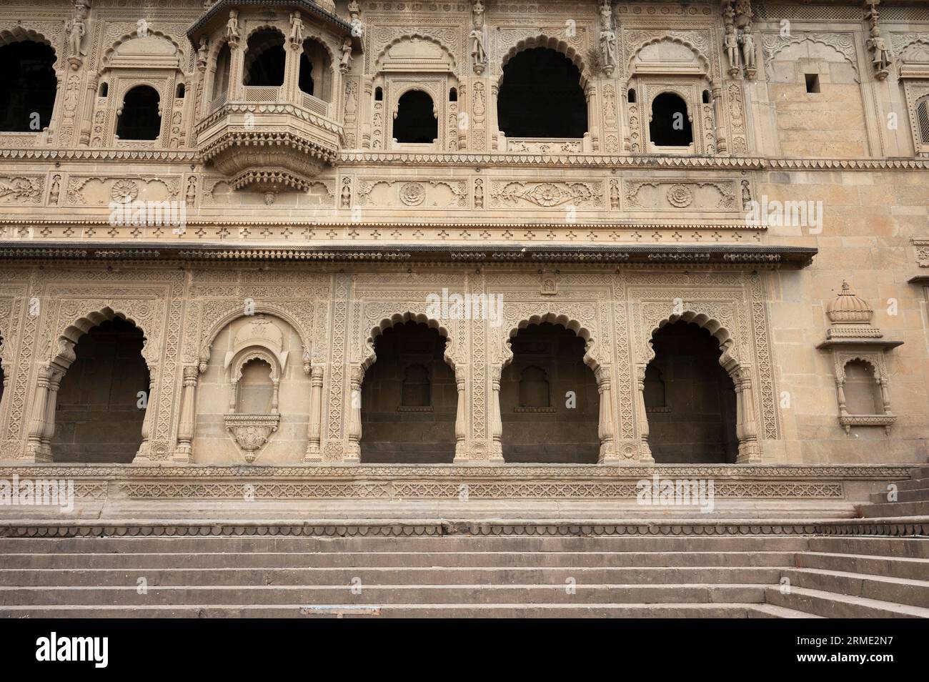 Carving details on the inner wall of Ahilya Devi Fort complex on the ...