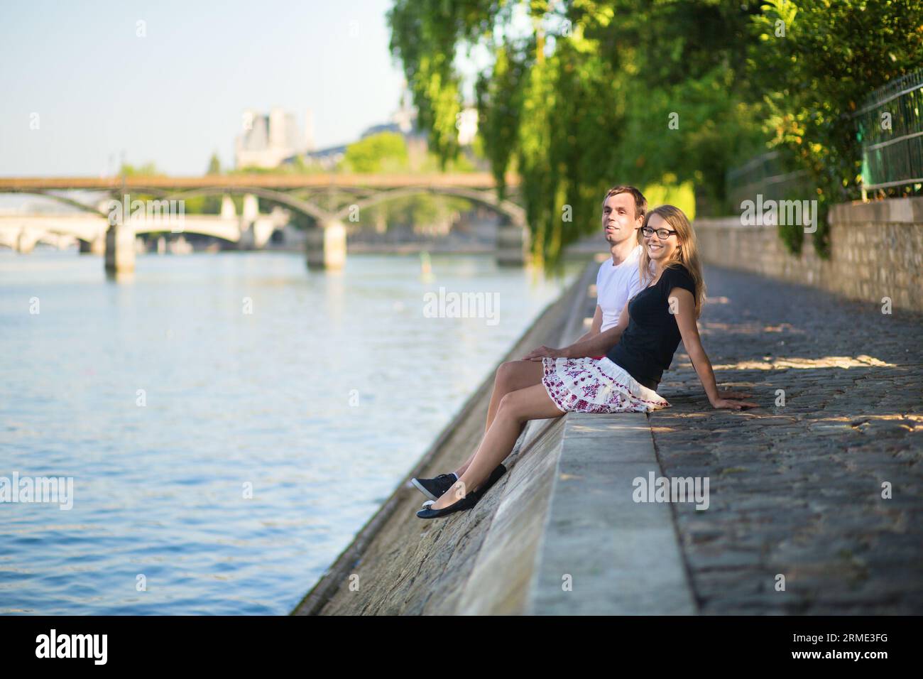 Romantic couple relaxing on river hi-res stock photography and images - Alamy