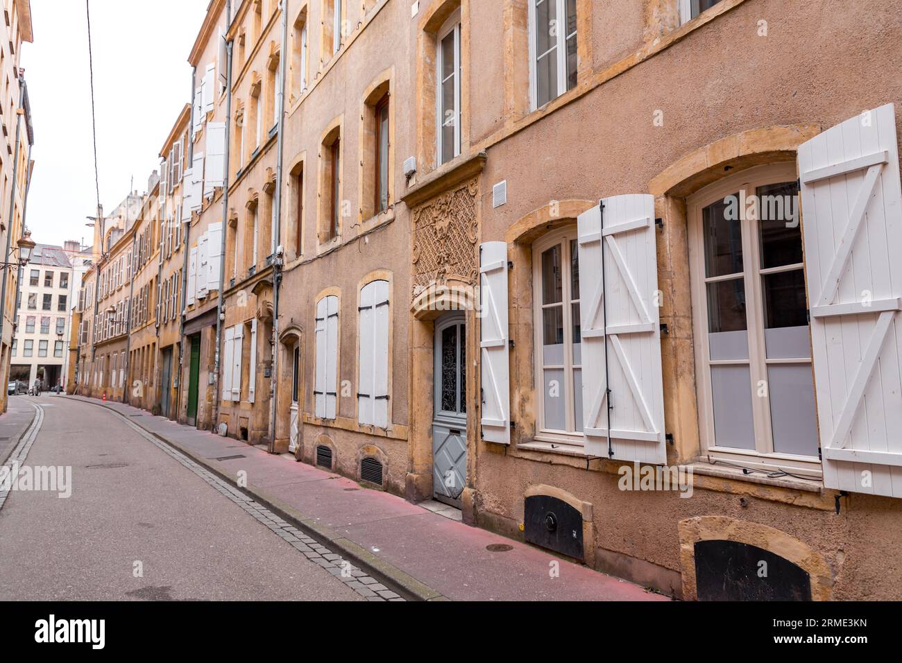 Metz, France - January 23, 2022: Street view and typical french ...