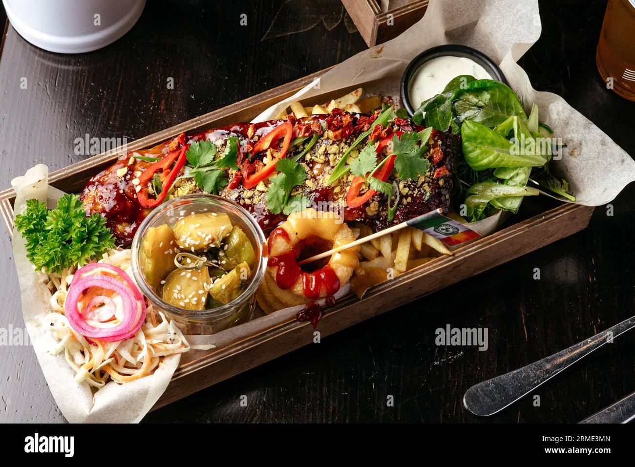 a set of beer from meat snacks. beer pub. menu Stock Photo - Alamy