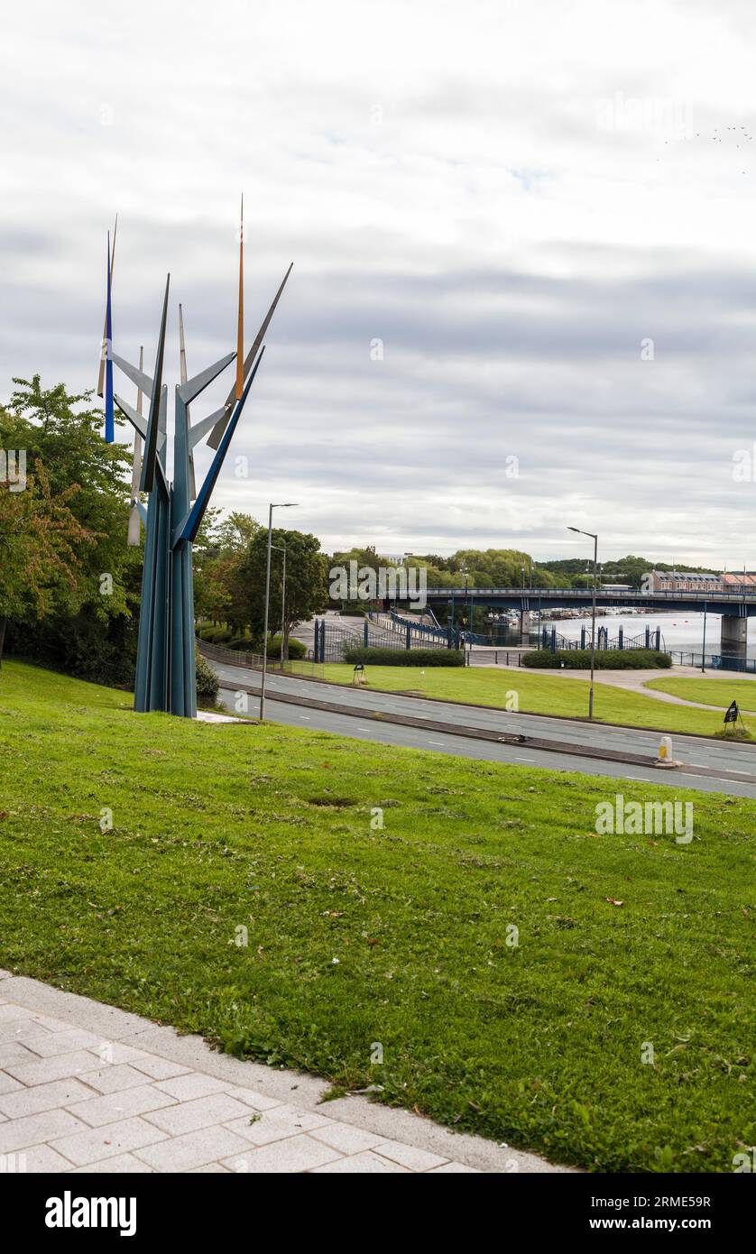 A view of Riverside Road in Stockton on Tees,England,UK with the ...
