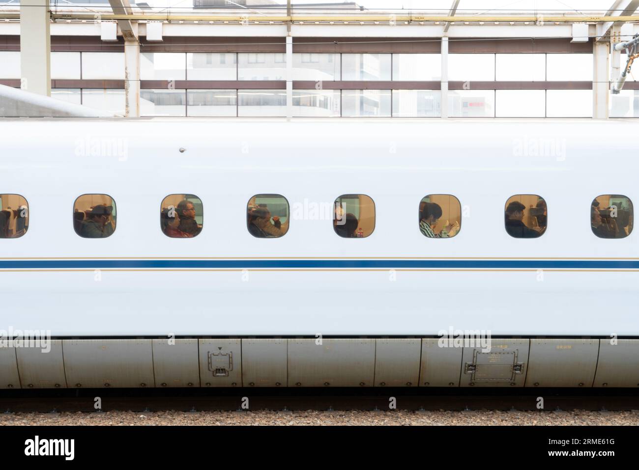 Side view of Shinkansen train car windows Stock Photo - Alamy