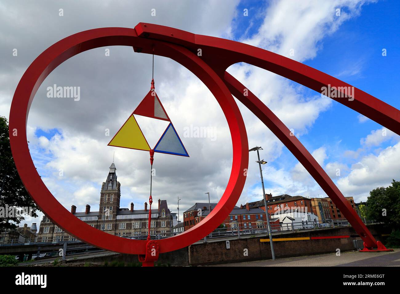 Steel Wave sculpture by Peter Fink, Newport, Gwent, South Wales Stock ...