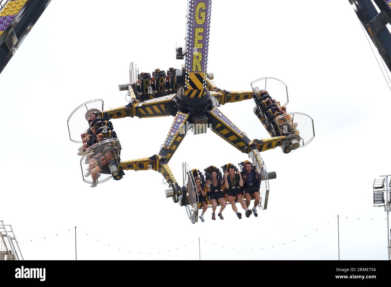 Boardmasters Festival roller coaster ride Stock Photo - Alamy