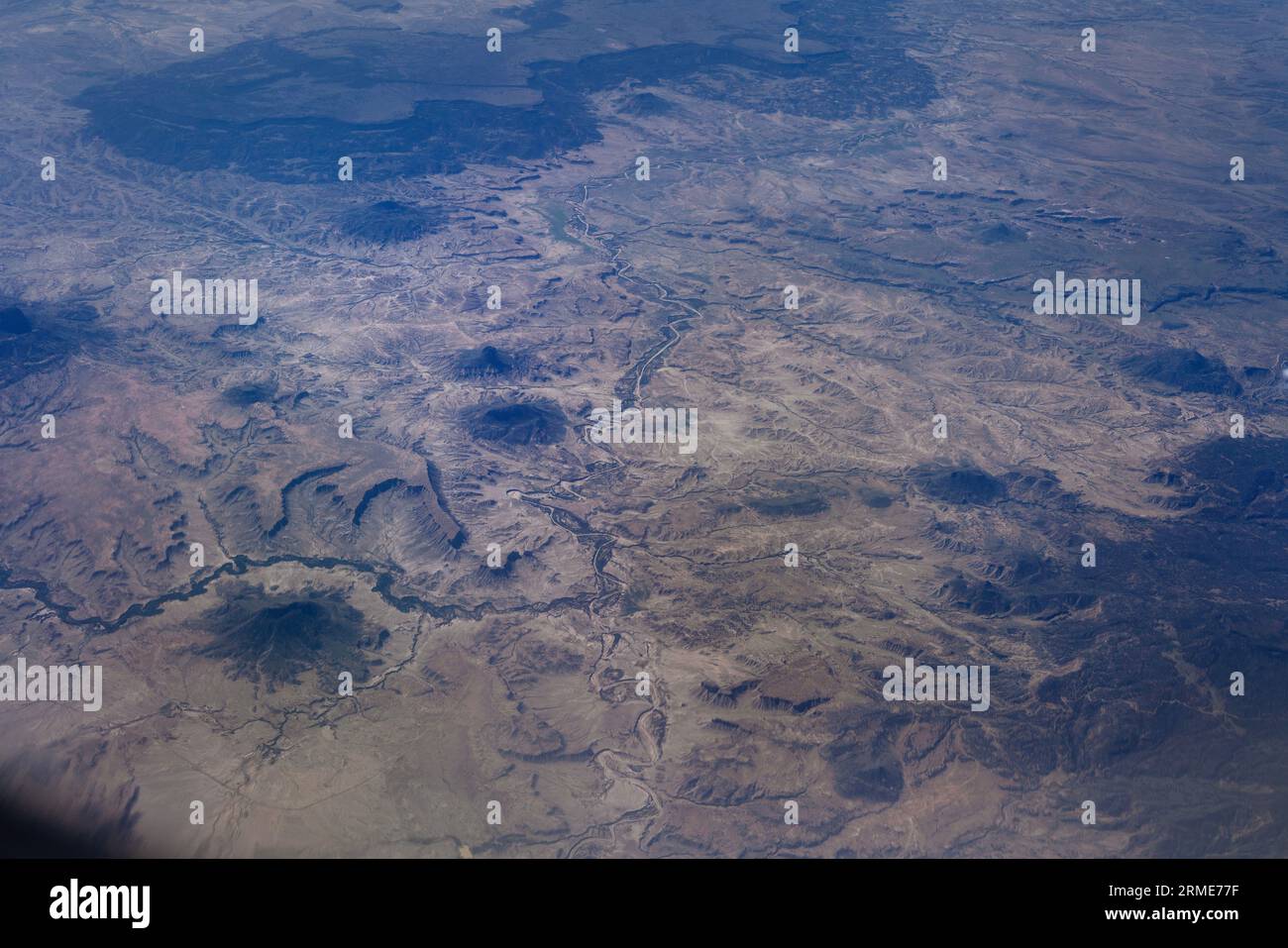 Aerial view of terrestrial landscape from high altitude Stock Photo - Alamy