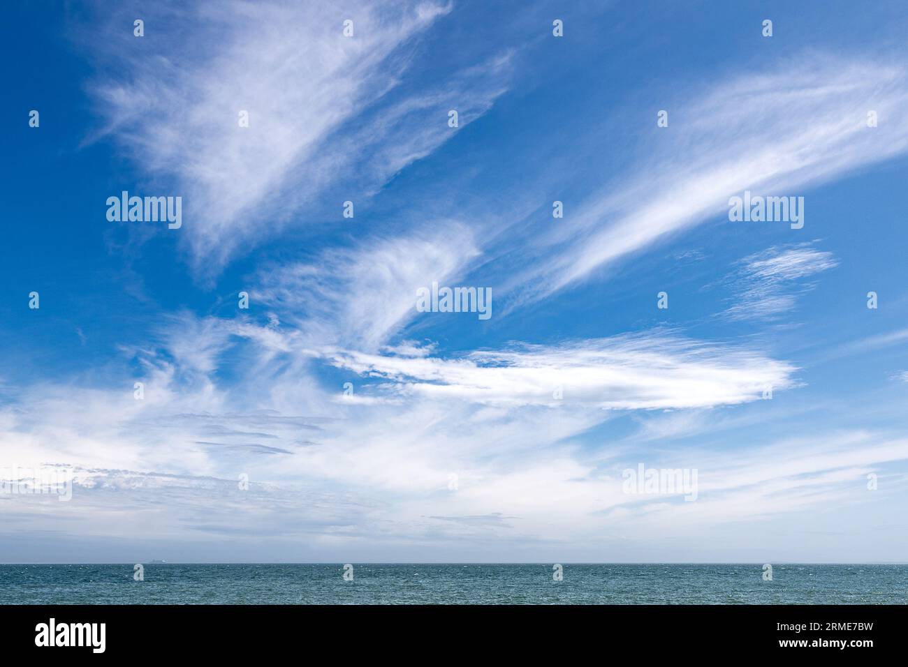 Clouds and seascape, The Gobbins Cliff Path, Islandmagee, County Antrim ...