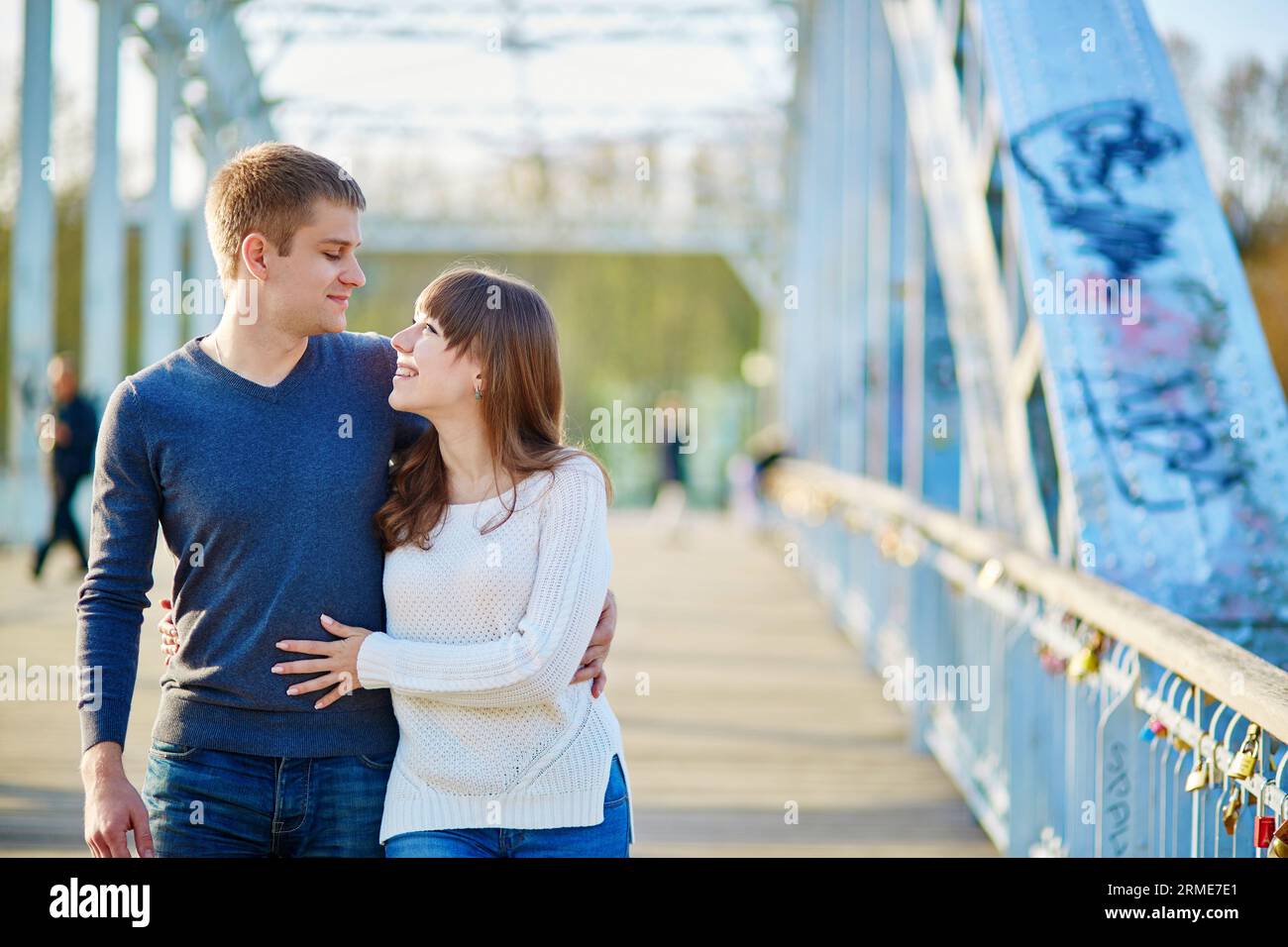 Female tourist walking over bridge hi-res stock photography and images ...