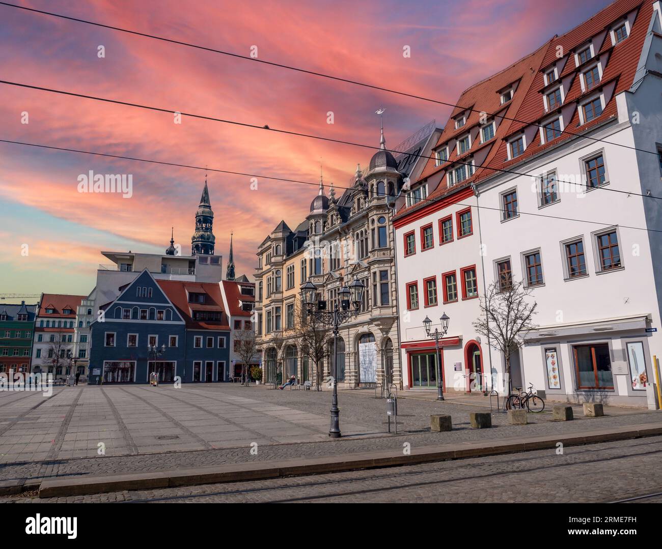 old town with market in Zwickau, east germany Stock Photo - Alamy