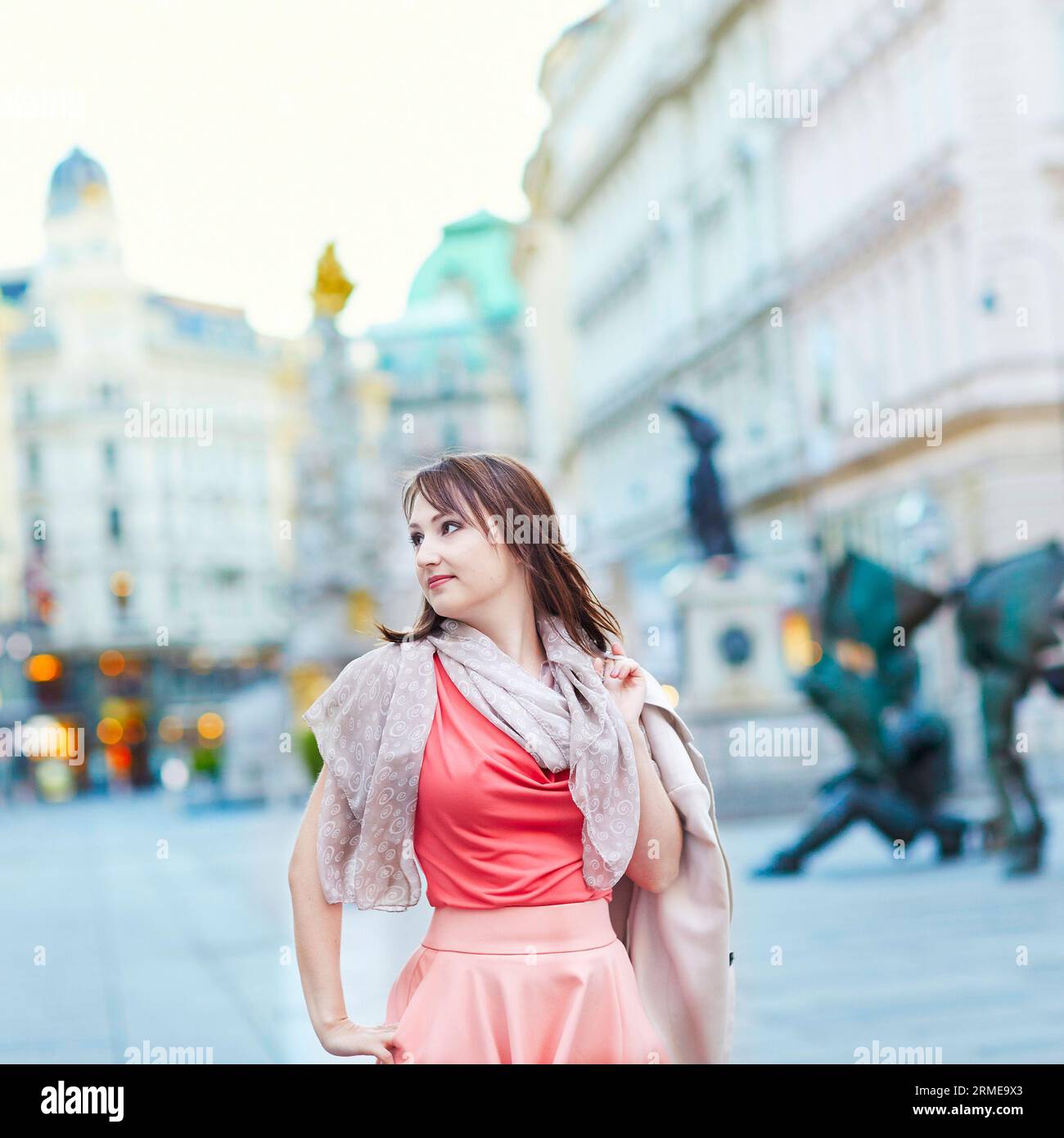 Beautiful young woman walking in Vienna, Austria Stock Photo - Alamy
