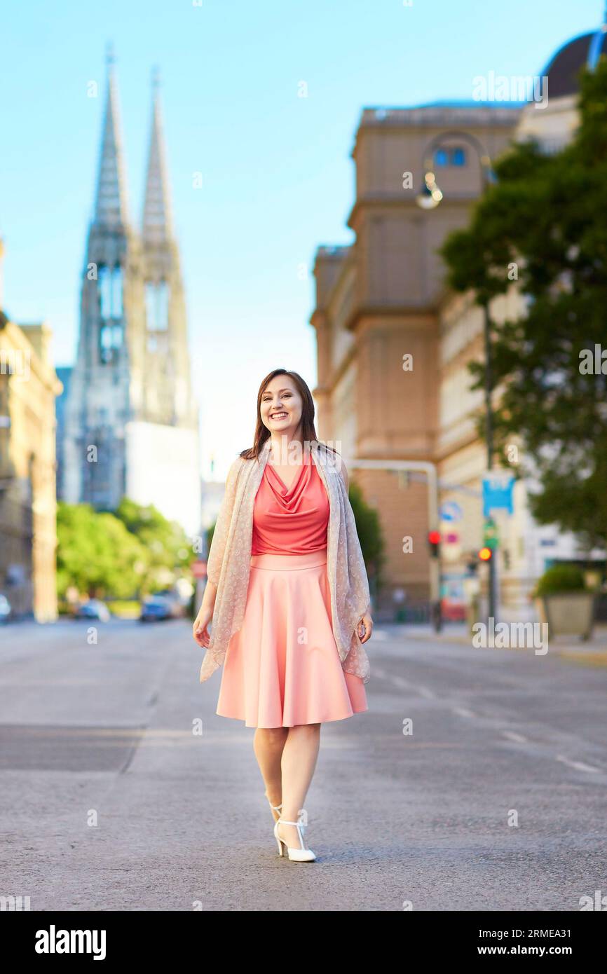 Beautiful young woman walking in Vienna, Austria Stock Photo - Alamy