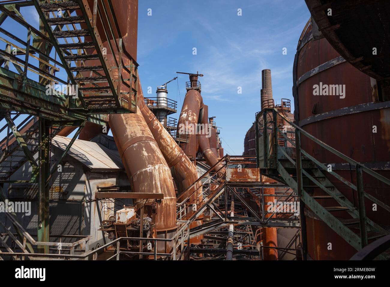 Fully preserved ironworks at museum Völklinger Hütte, Unesco World ...