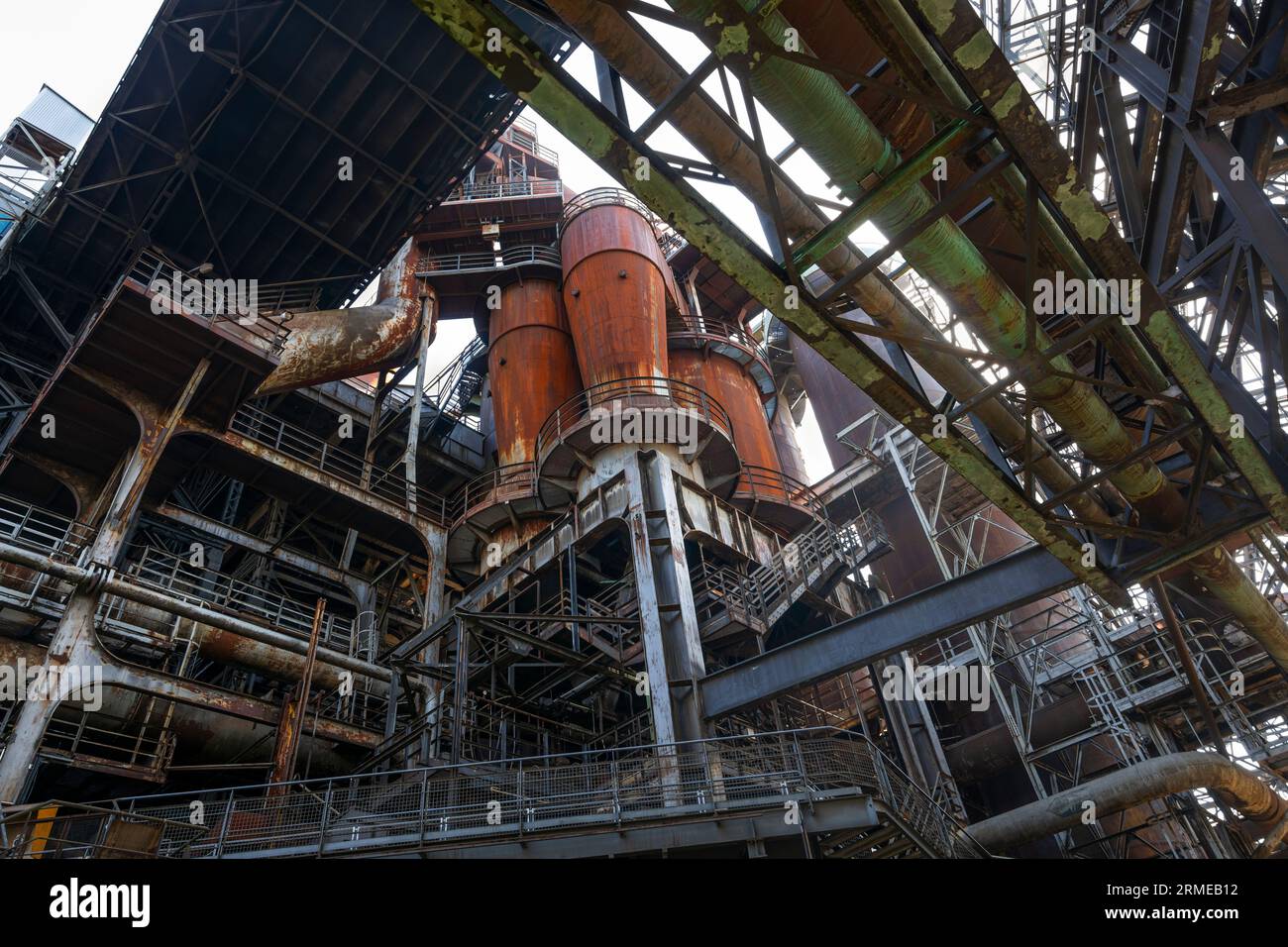 Fully preserved ironworks at museum Völklinger Hütte, Unesco World ...