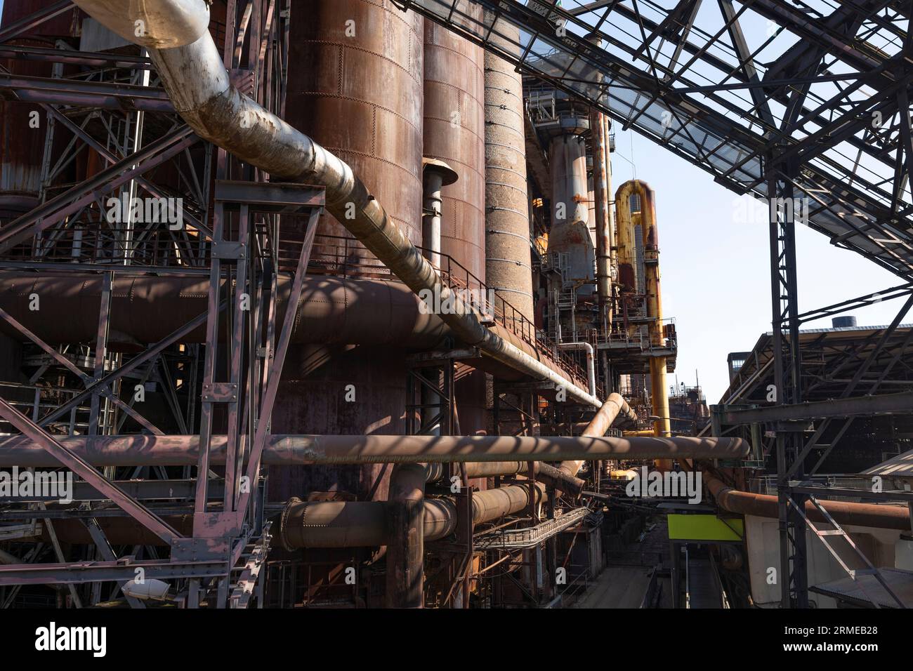 Fully preserved ironworks at museum Völklinger Hütte, Unesco World ...
