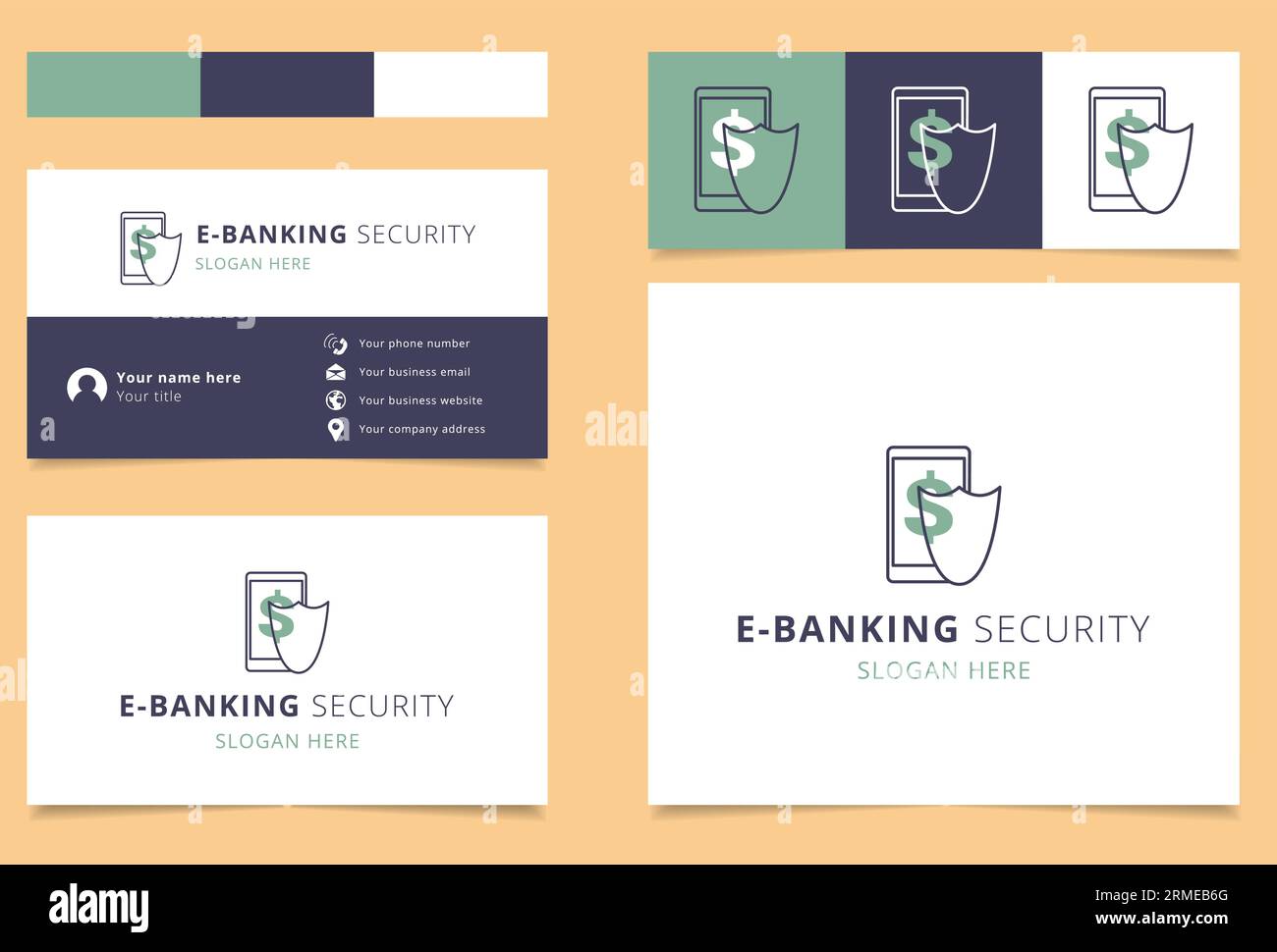E-banking security logo design with editable slogan. Branding book and ...