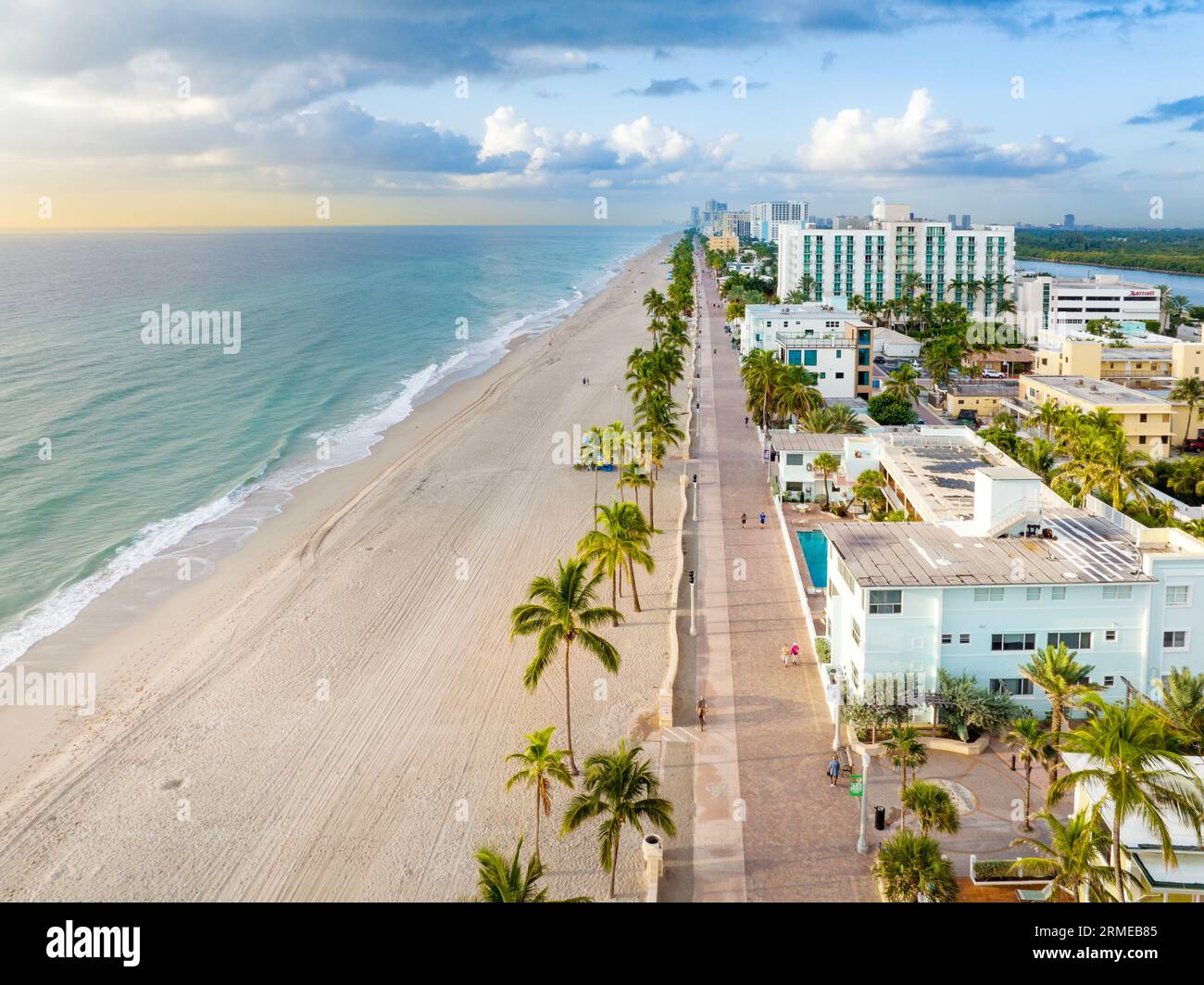 Aerial Panoramic View, Hollywood Beach, Miami, Florida Stock Photo - Alamy