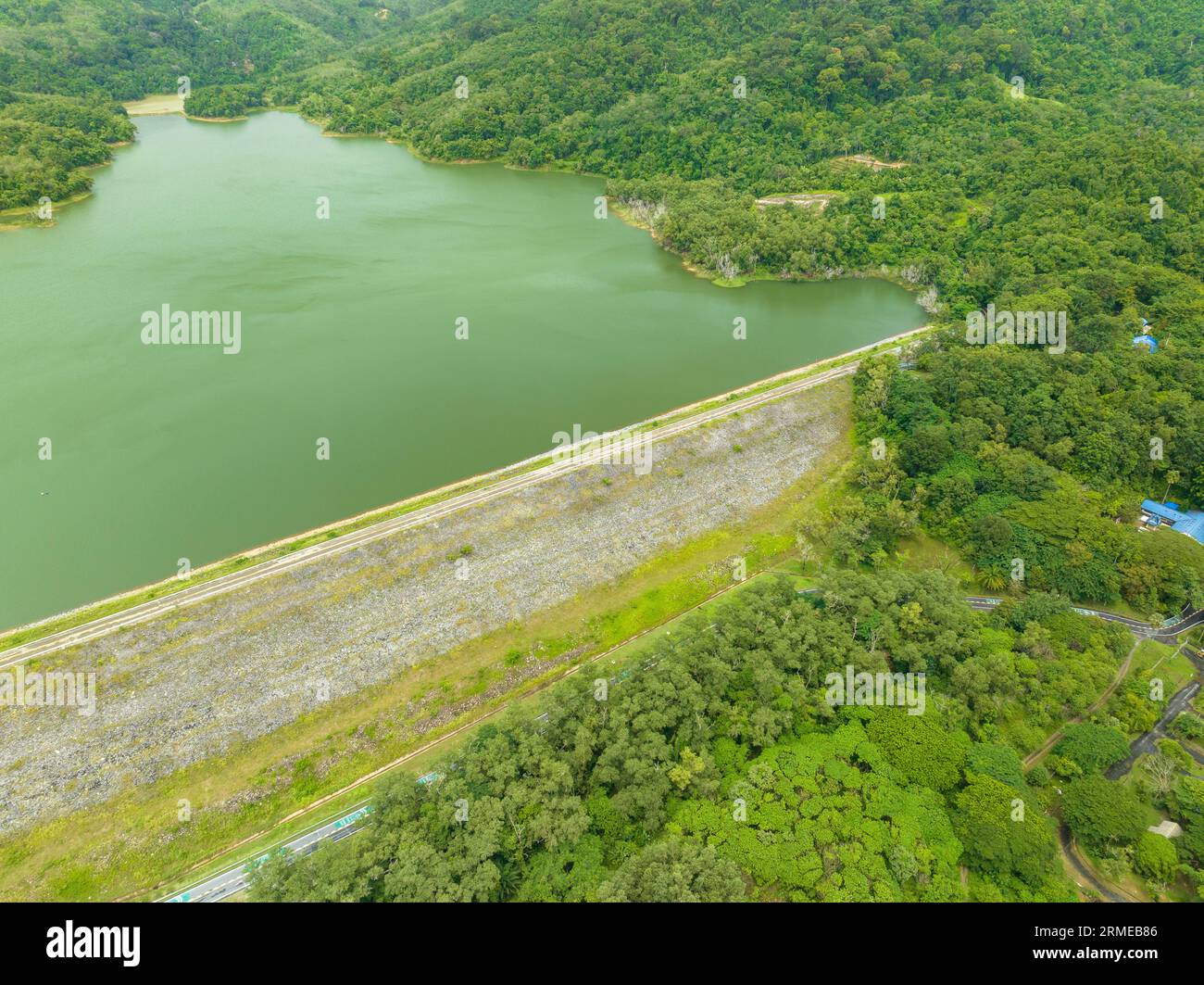 Aerial view road with landscape trees forest background Stock Photo - Alamy