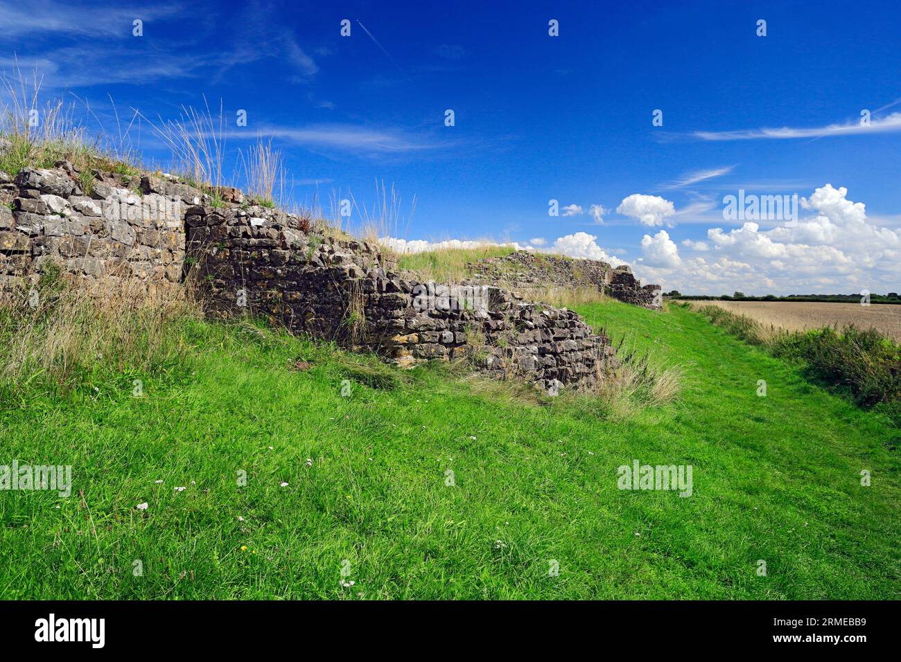 Remains of Roman Wall, Caerwent, Monmouthshire, South Wales Stock Photo ...