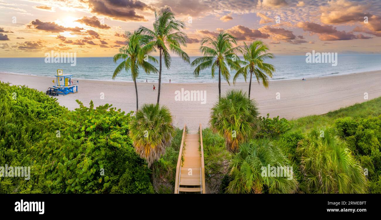 Aerial Panoramic View, Hollywood Beach, Miami, Florida Stock Photo - Alamy