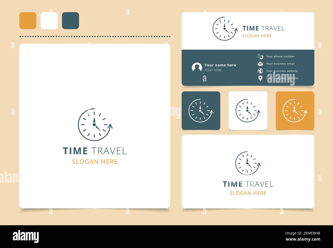 Time travel logo design with editable slogan. Branding book and ...