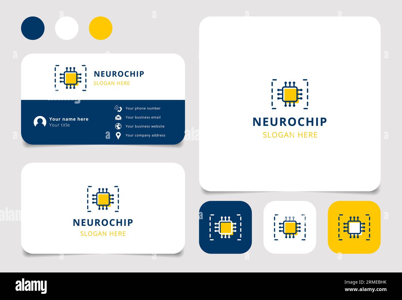 Neurochip logo design with editable slogan. Branding book and business ...