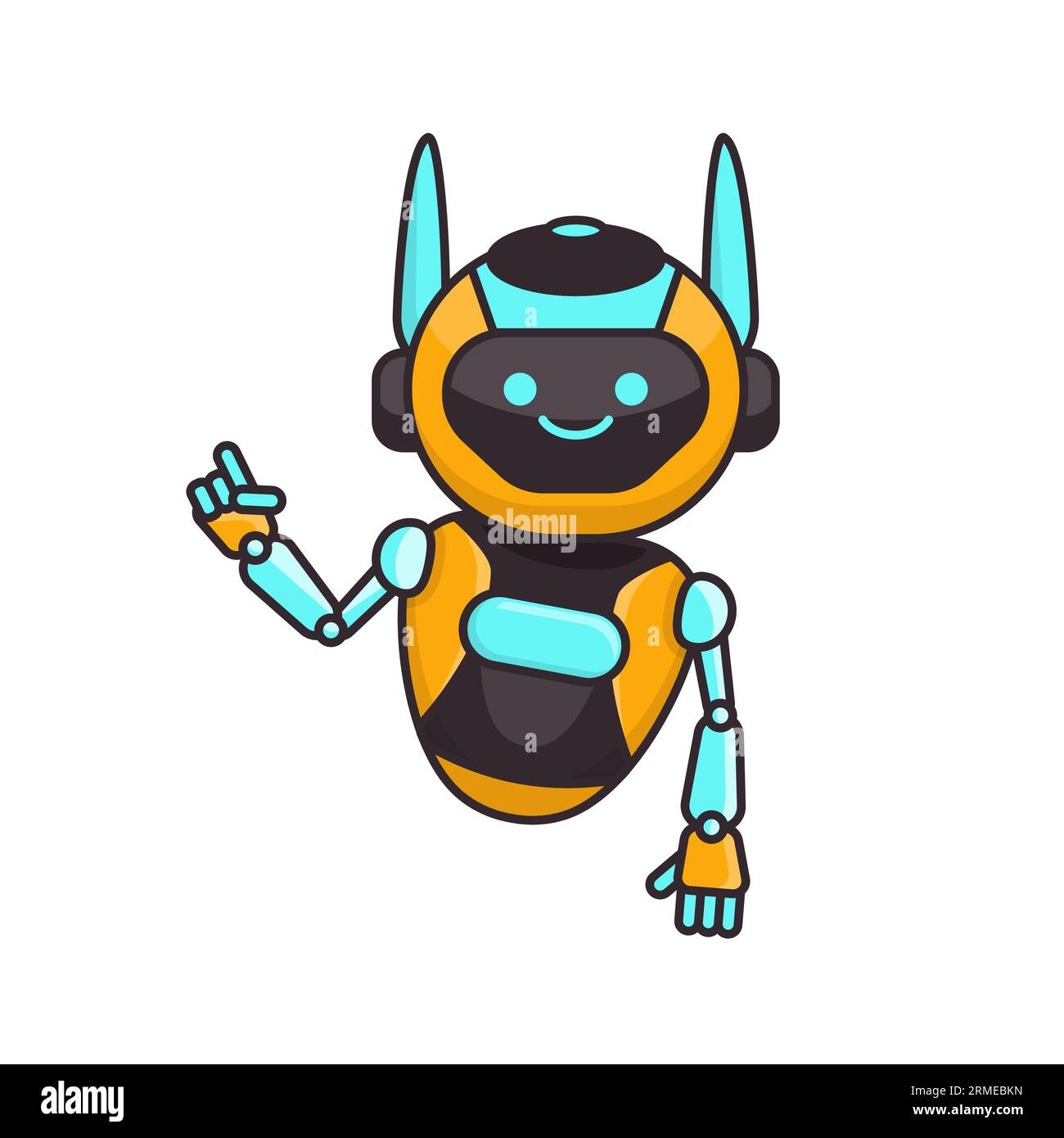 Robot Character Pose Vector Illustration Robot Mascot Character Stock Vector Image And Art Alamy
