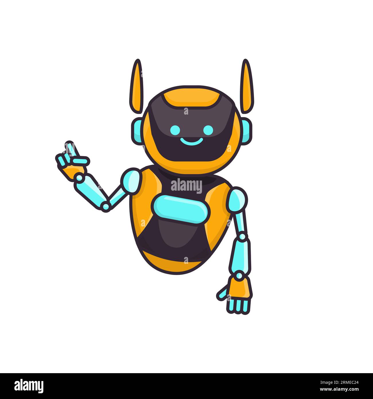 Robot Character Pose Vector Illustration Robot Mascot Character Stock Vector Image And Art Alamy