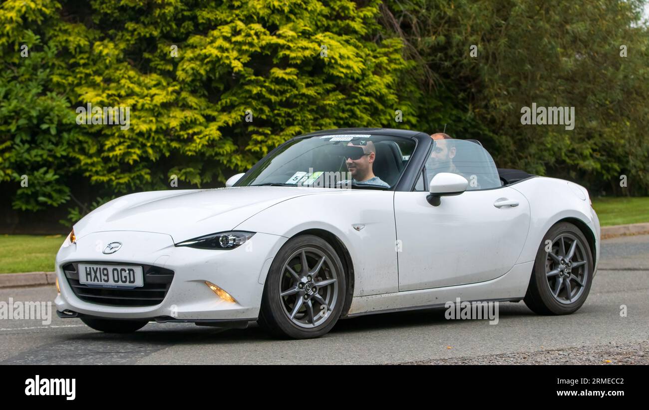 Whittlebury,Northants,UK -Aug 26th 2023: 2019 white Mazda MX 5 sports ...