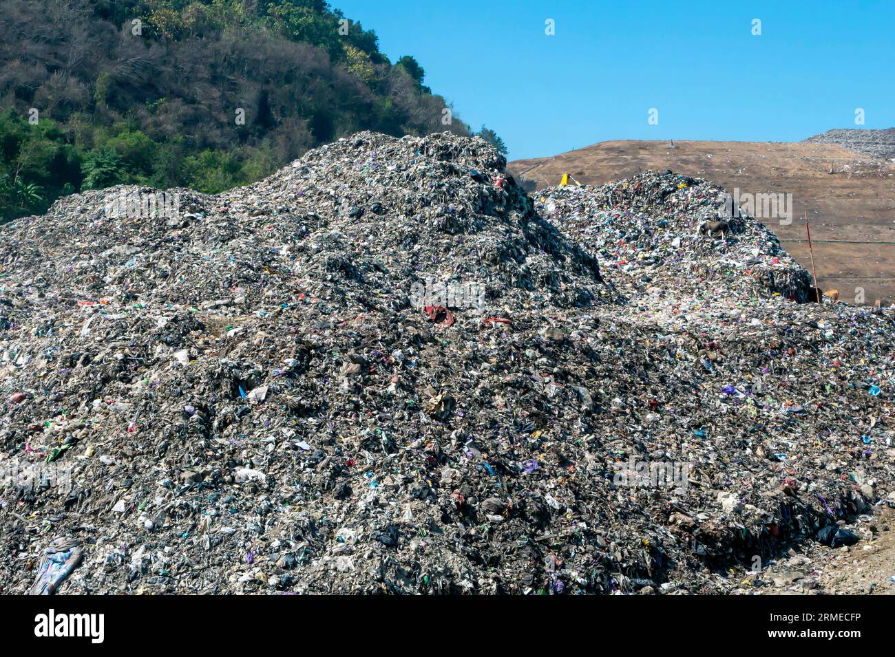 Mountains of garbage in landfills in TPA Piyungan, Yogyakarta ...