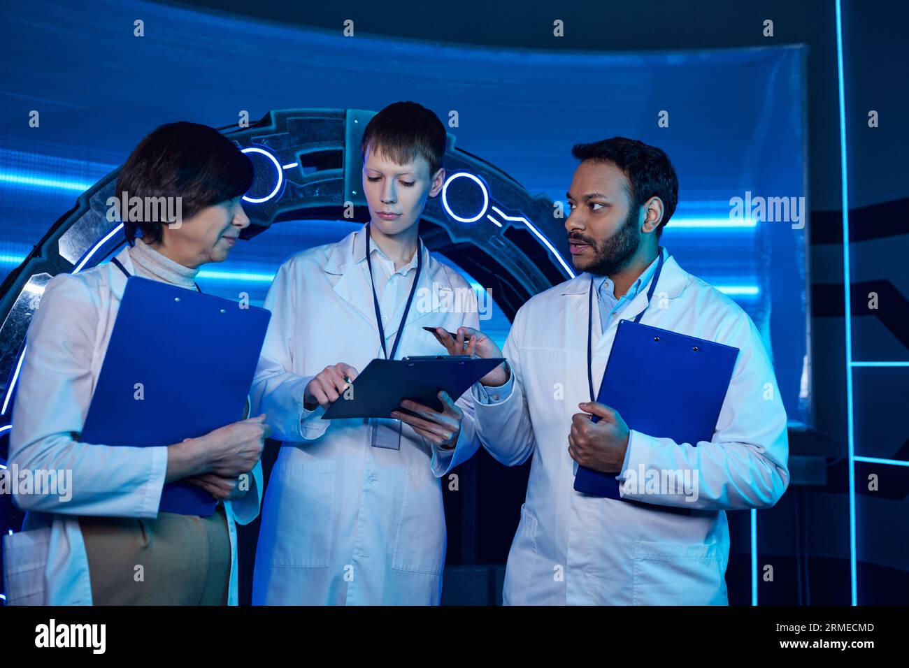 Indian scientist shares insights, explaining tasks to colleagues in a ...