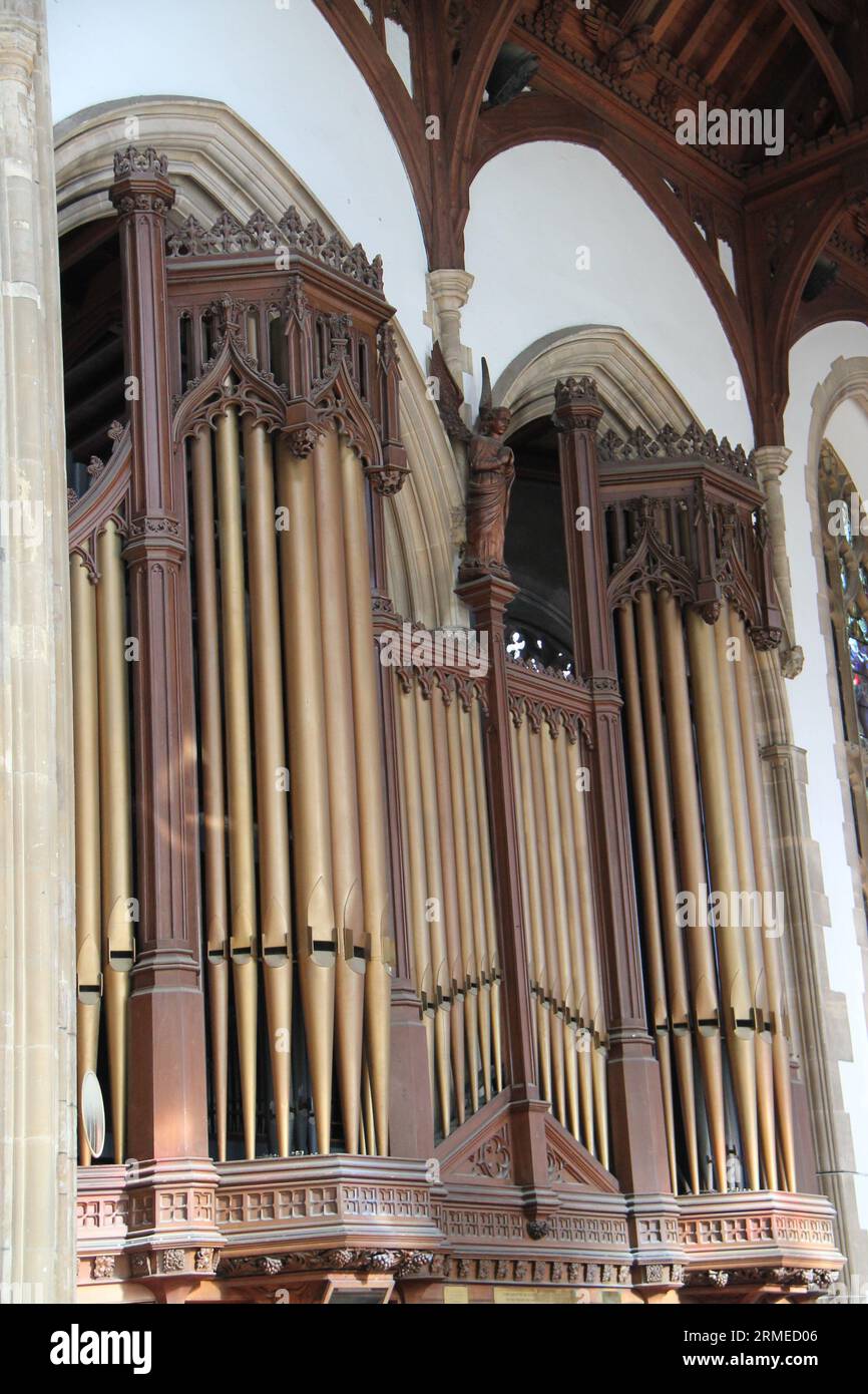 The Musical Pipes of a Large Church Organ Stock Photo - Alamy