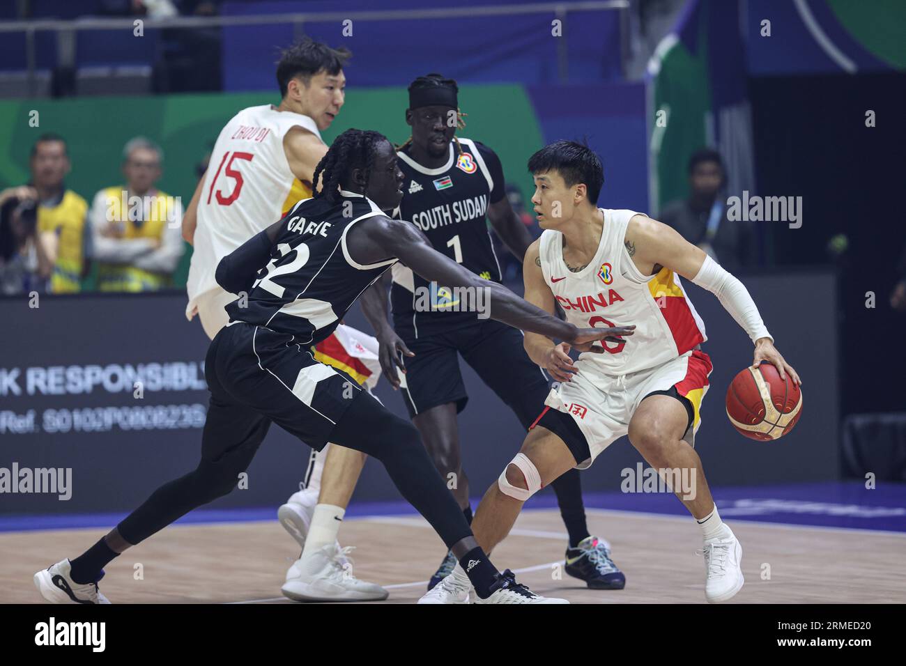 Manila, Philippines. 28th Aug, 2023. Zhao Rui (1st R) of China competes ...