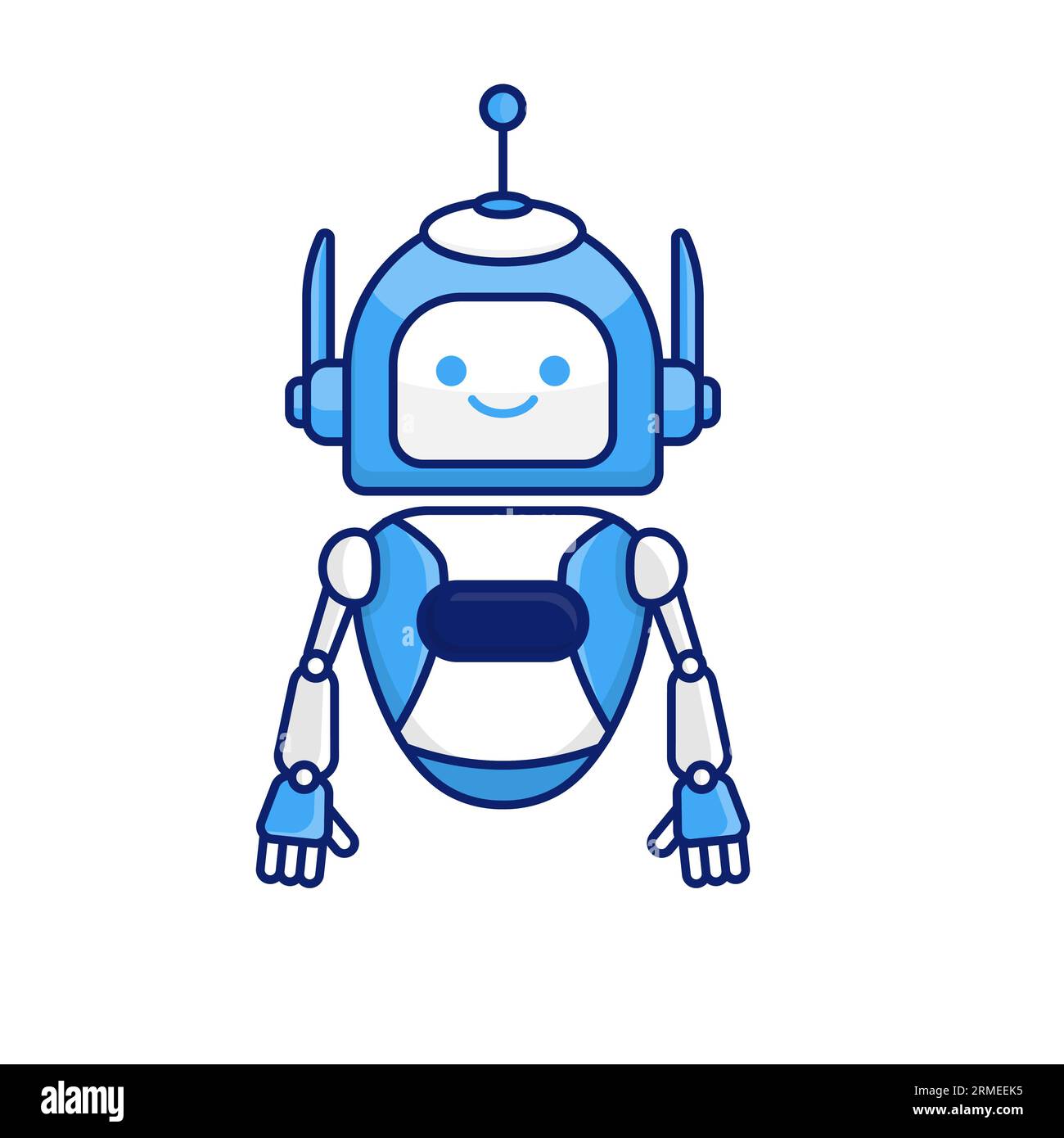 Robot character pose vector illustration design. Cute Cartoon Robot ...