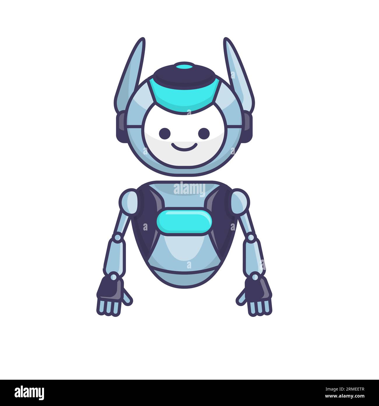 Robot character pose vector illustration design. Cute Cartoon Robot ...