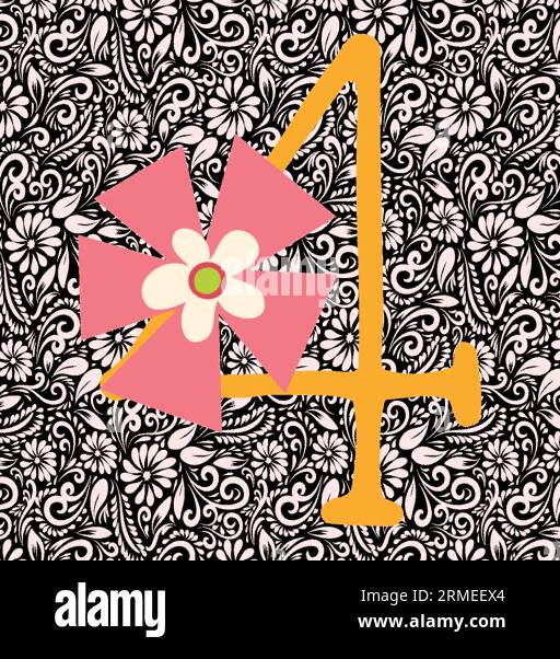 Alphabet Letter 4, Alphabet Letter Design, Alphabet Letter illustration ...