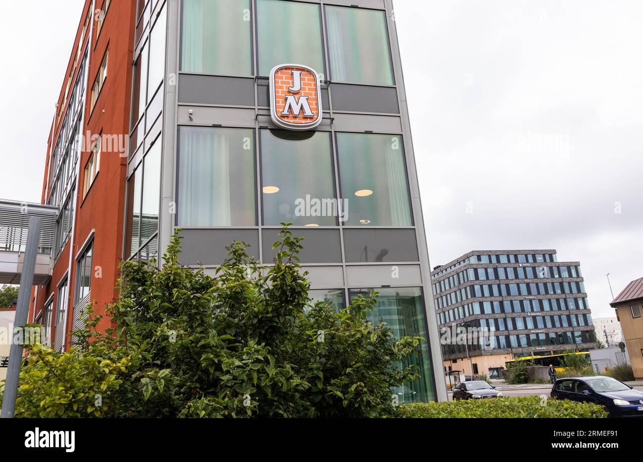 Signs and symbols, JM AB logo, Uppsala, Sweden Stock Photo - Alamy