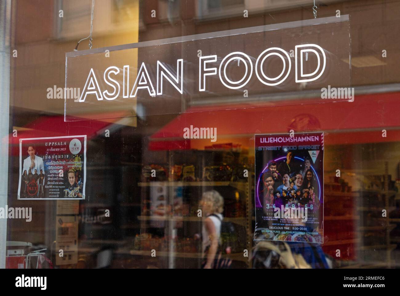Signs and symbols, Asian food restaurant, Uppsala, Sweden Stock Photo ...