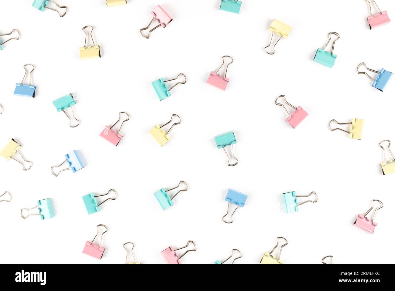 Set of multi-coloured writing paper clips background Stock Photo - Alamy