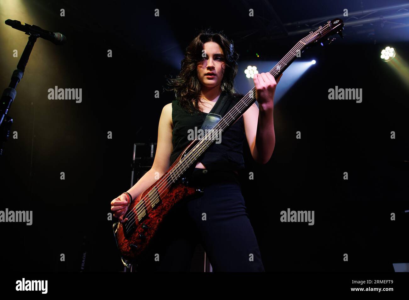 BARCELONA - JUN 17: Alejandra Villarreal, bass player of The Warning ...