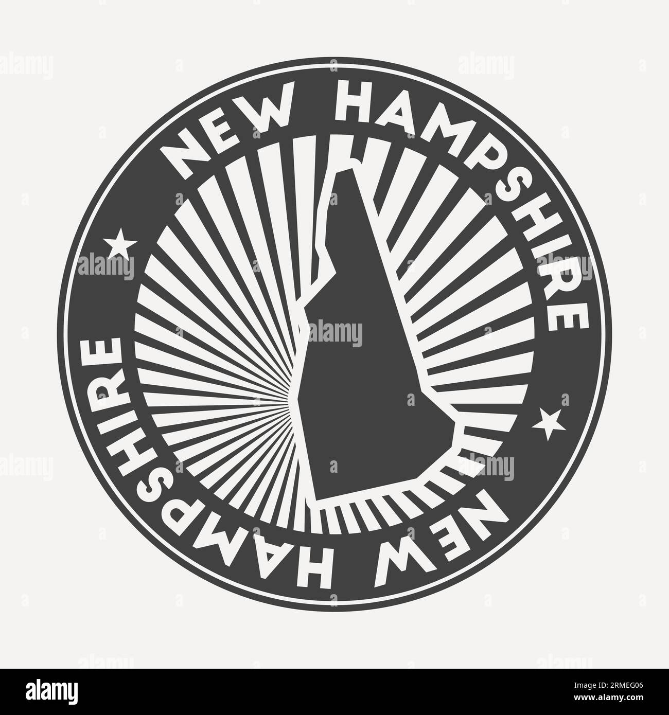 New Hampshire round logo. Vintage travel badge with the circular name ...