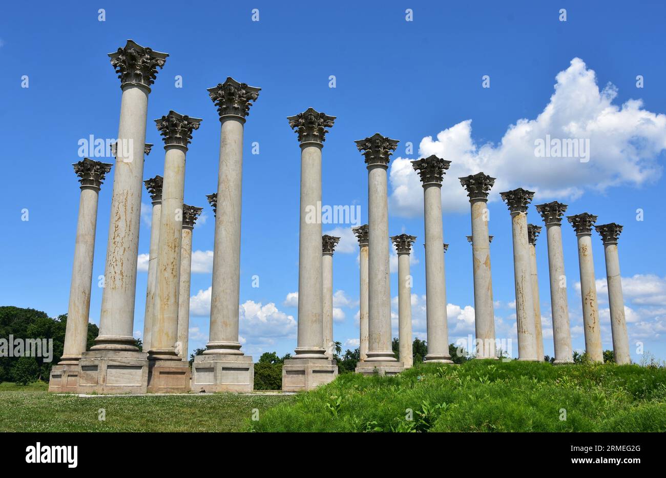 Fantastic look up at the old Capitol pillars in Washington DC Stock ...