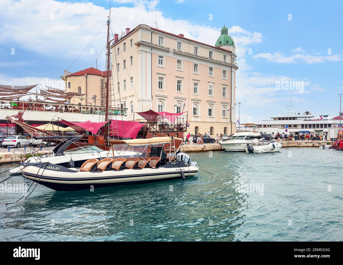Pleasure boat in the port of Split, Croatia Stock Photo - Alamy