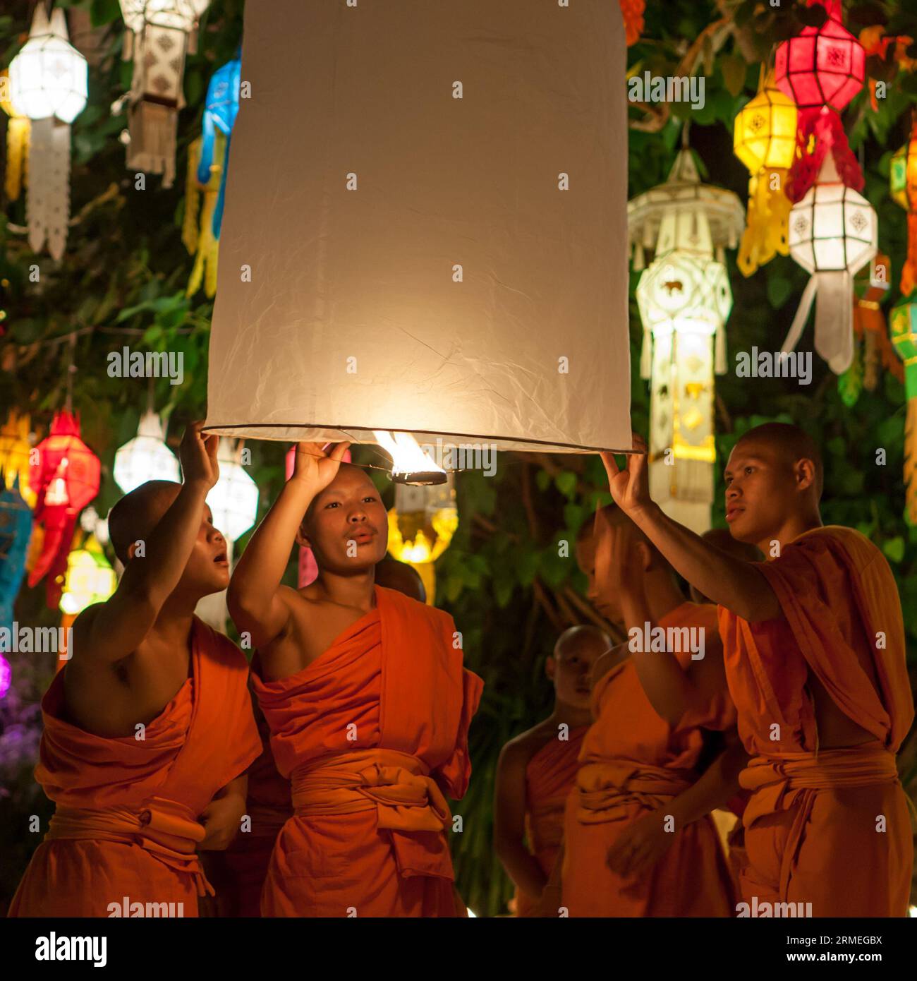 CHIANG MAI, THAILAND - NOVEMBER 06, 2014: Yee Peng ceremony: Buddhist ...