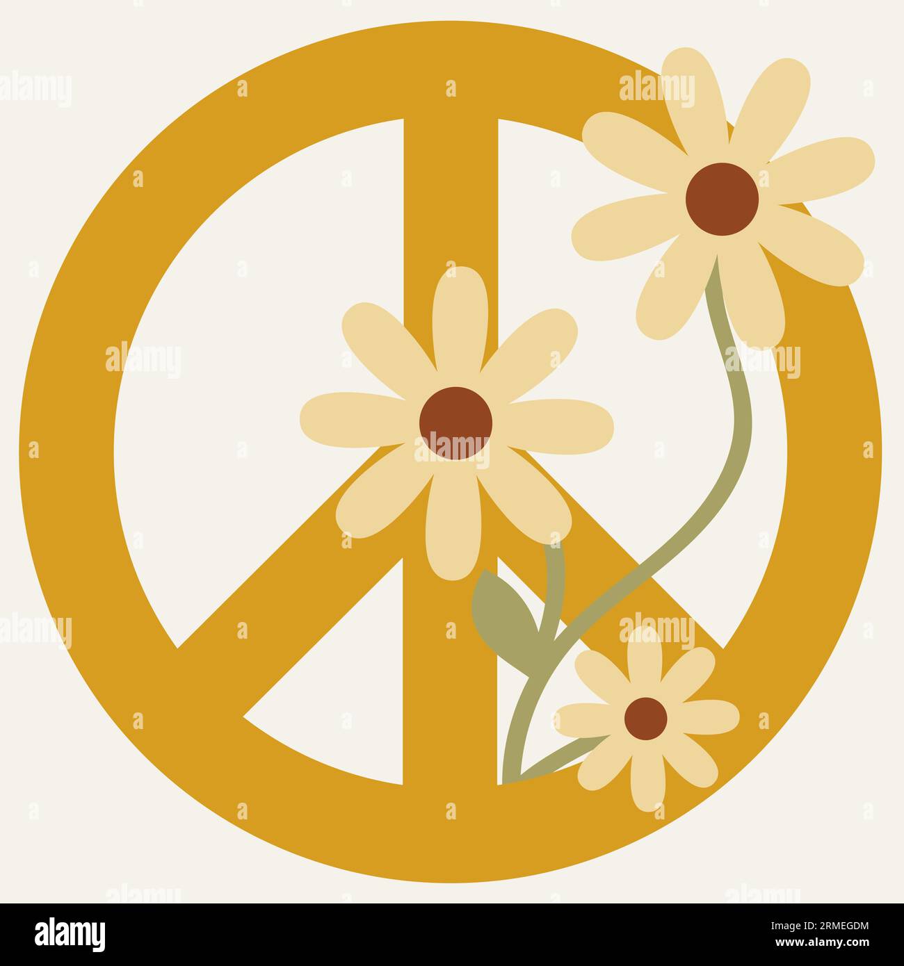 Peace sign and daisies Stock Vector Image & Art - Alamy