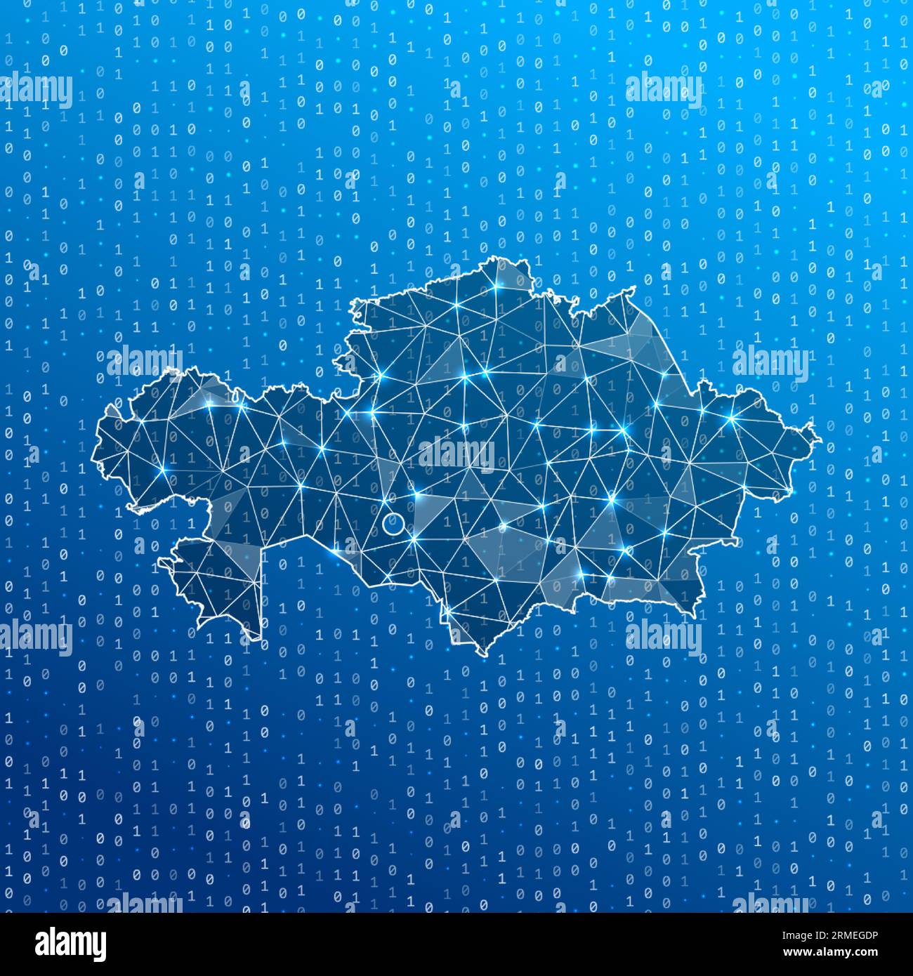 Network map of Kazakhstan. Country digital connections map. Technology ...