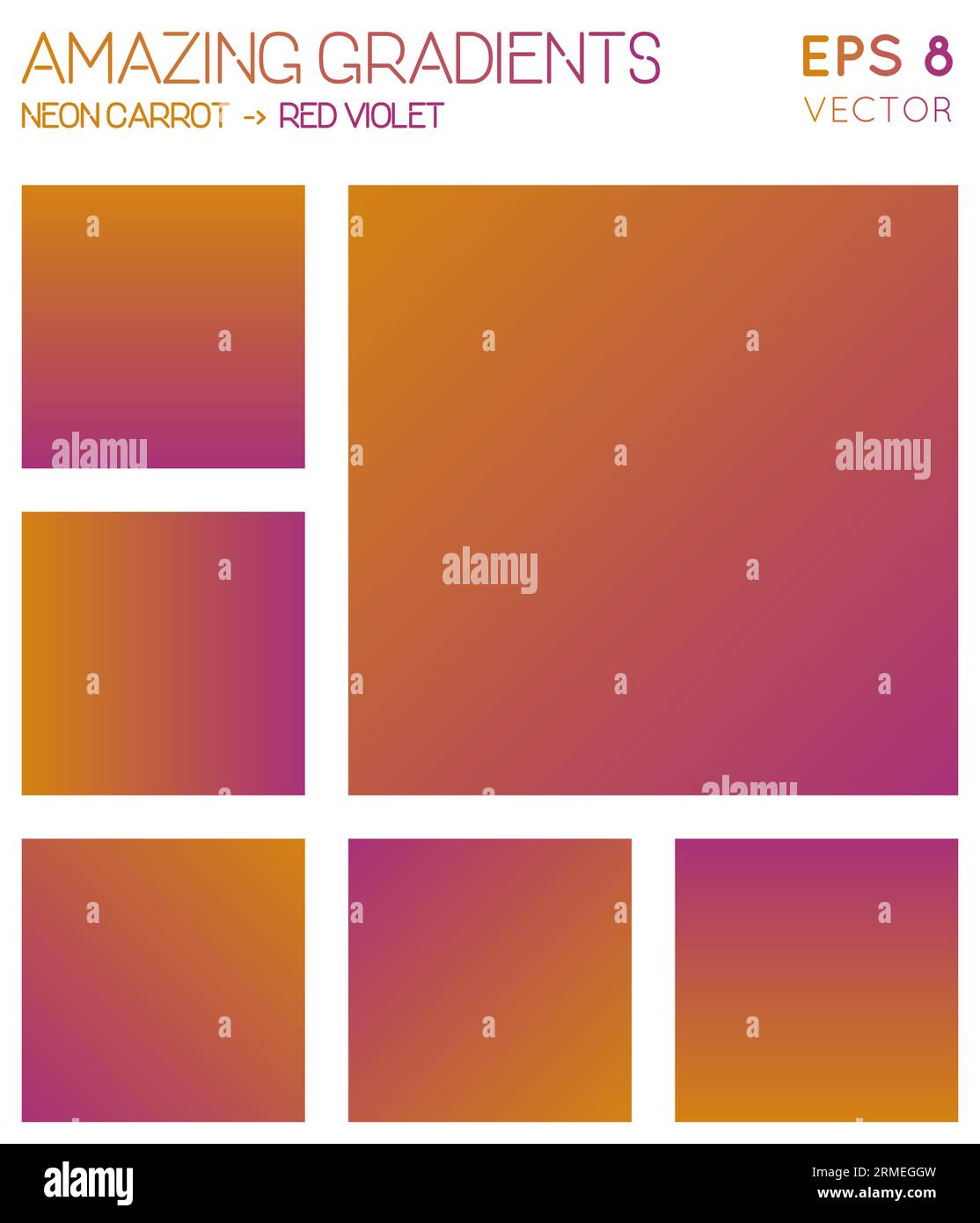 Colorful gradients in neon carrot, red violet color tones. Actual ...