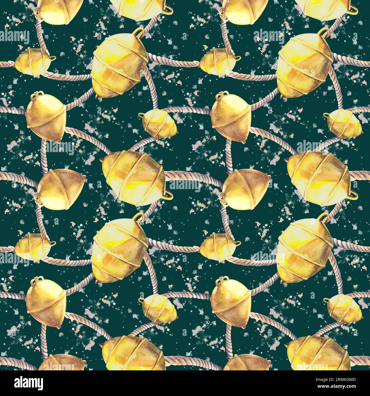 Nautical seamless pattern Maritime elements of fastening for boats ...