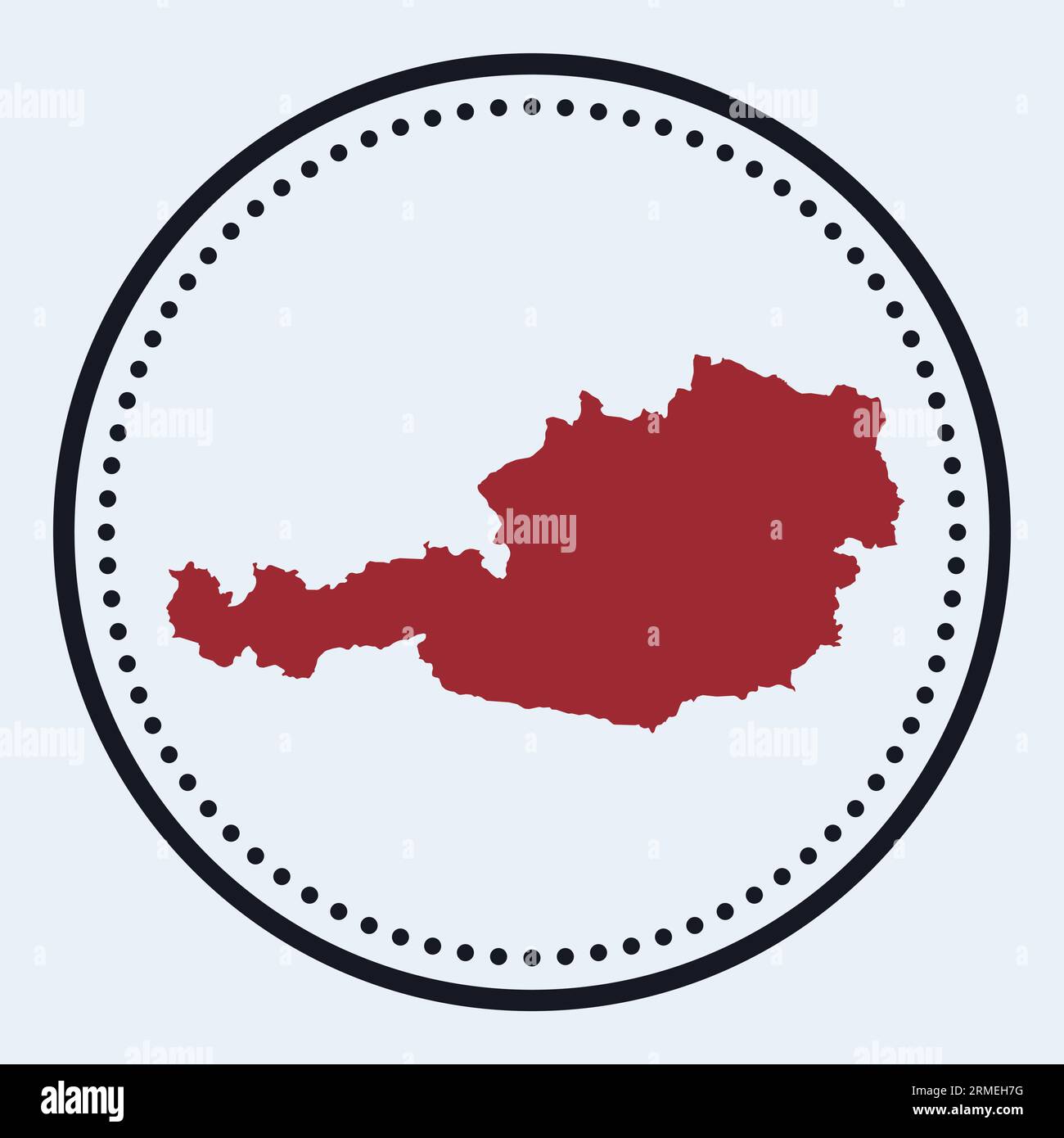 Austria round stamp. Round logo with country map and title. Stylish ...