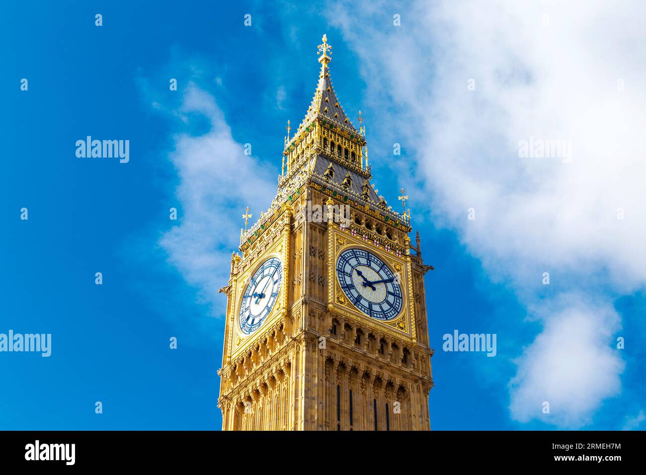 The famous landmark Big Ben clock tower (Elizabeth Tower) after 2021 ...