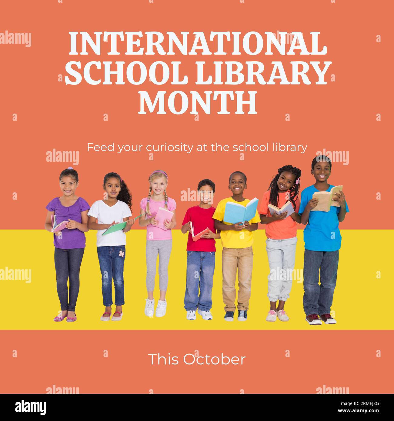 Composite of this october, international school library month text ...